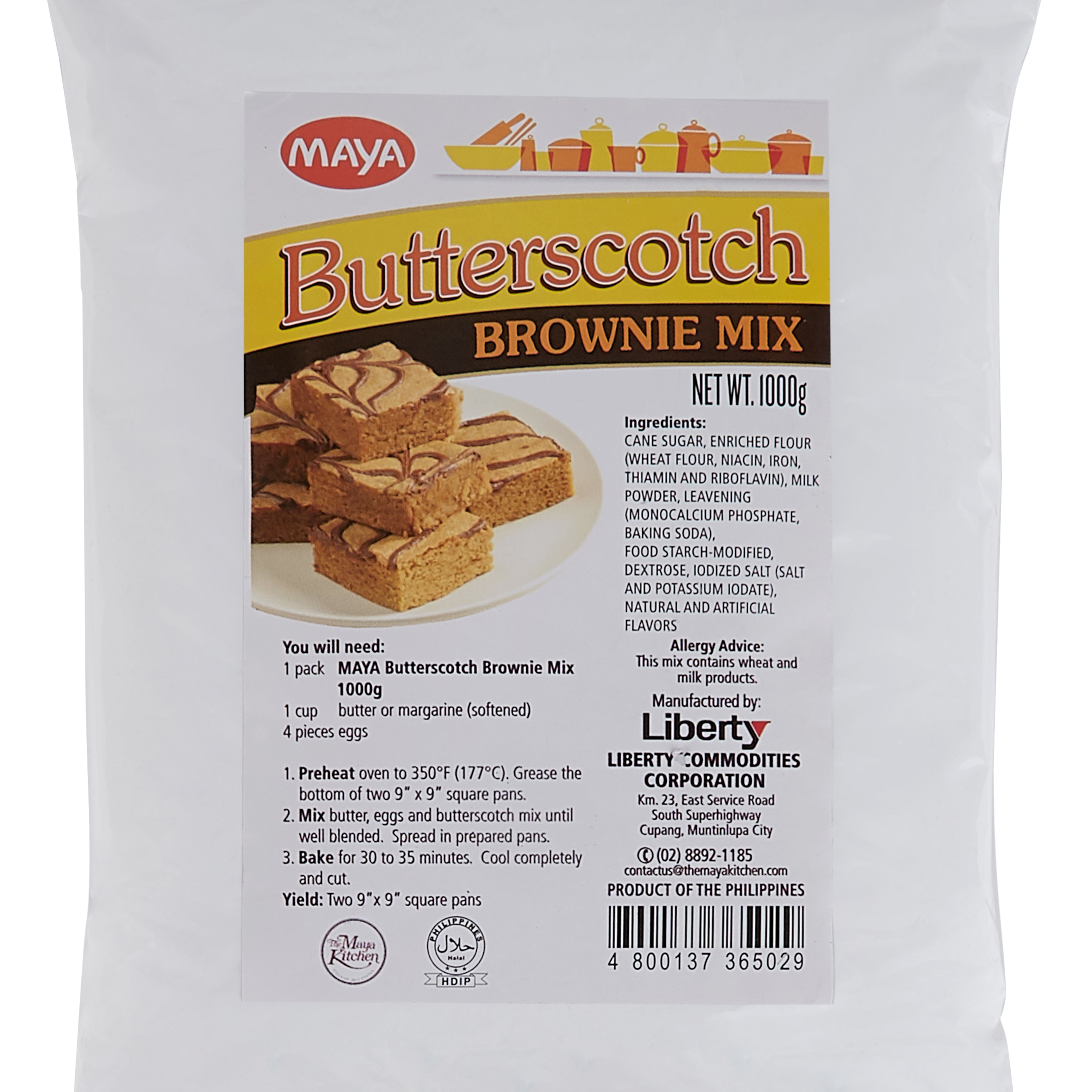 MAYA Butterscotch Brownie Mix 1kg – Maya Hotcake