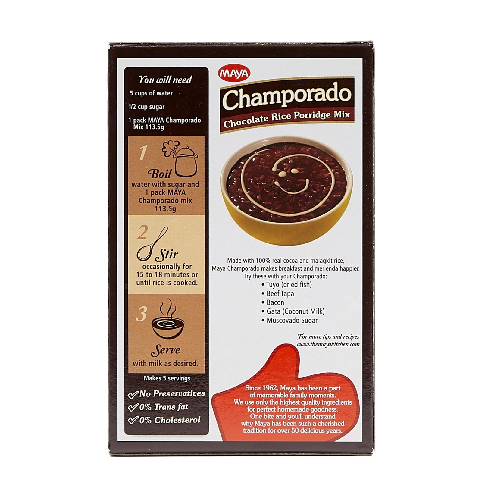 MAYA Champorado Mix 113.5g – Maya Hotcake