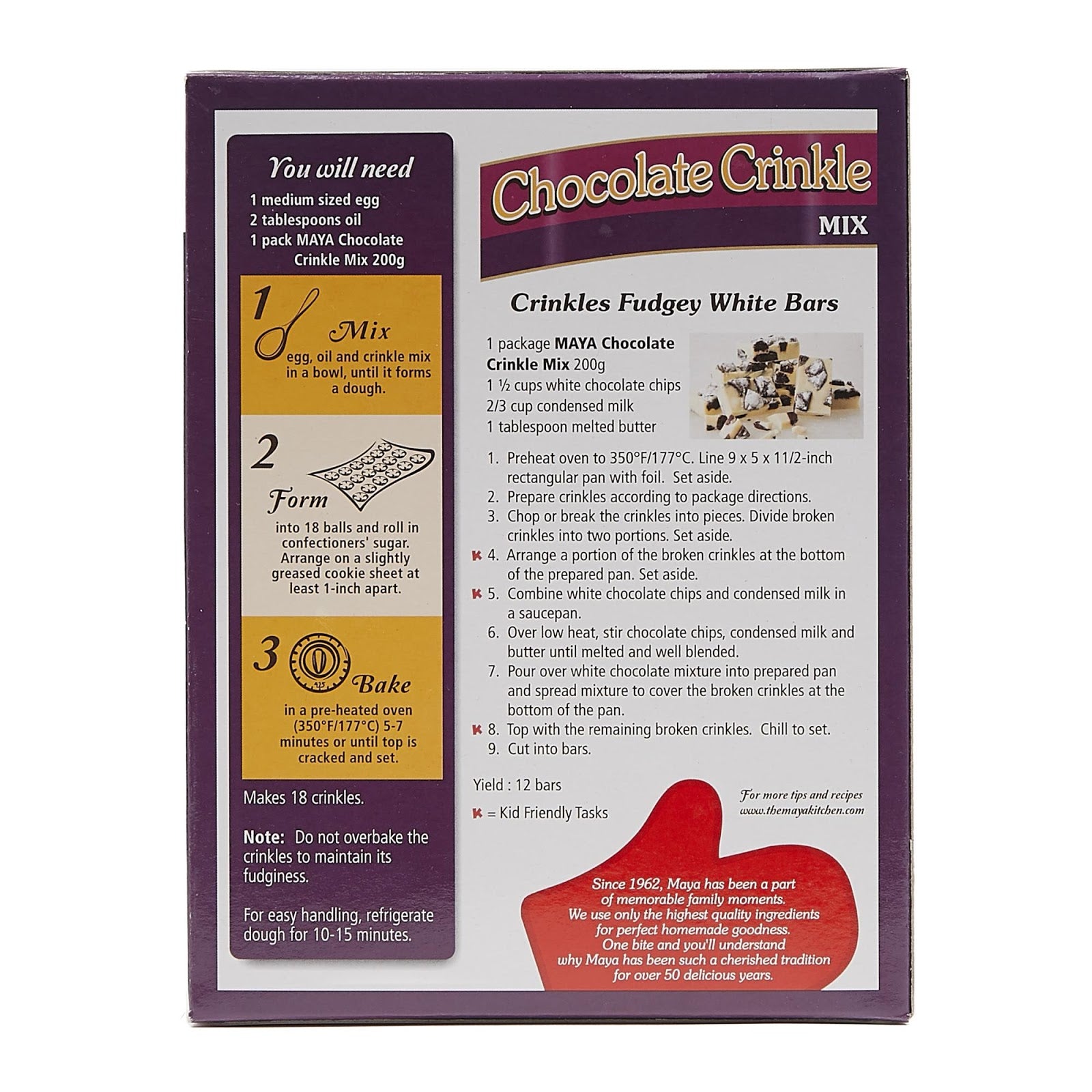 MAYA Chocolate Crinkle Mix 400g – Maya Hotcake